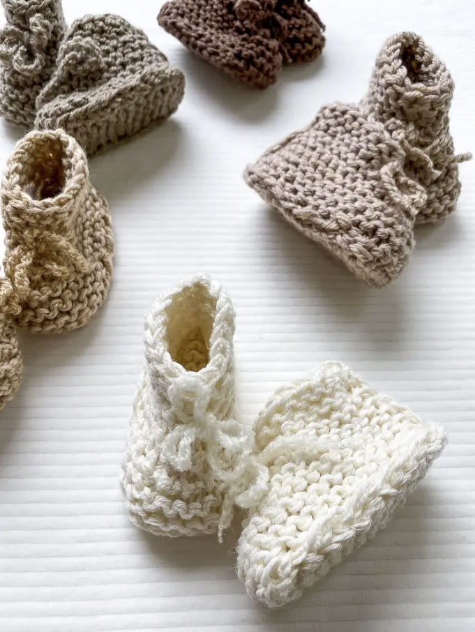 Knitted Baby Booties - Little Ru